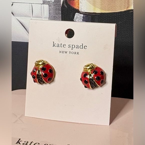 kate spade | Accessories | Kate Spade Red And Gold Ladybug Studs | Poshmark